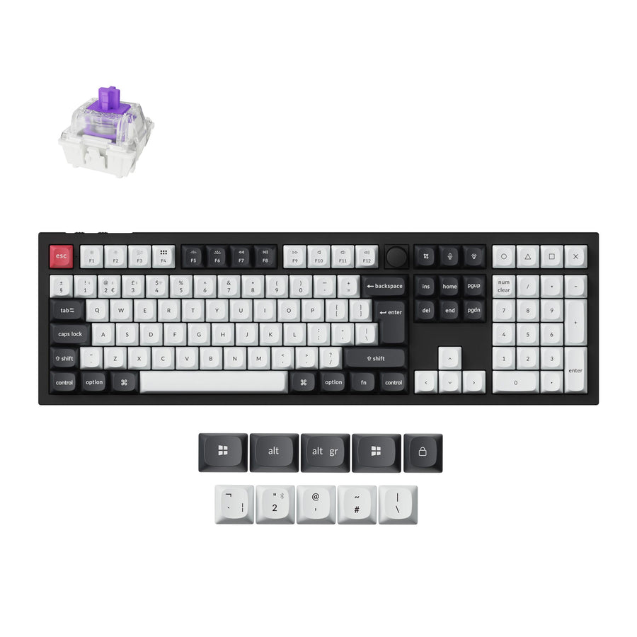 Keychron Q6 HE QMK Kabellose Benutzerdefinierte Tastatur ISO Layout Ko ...