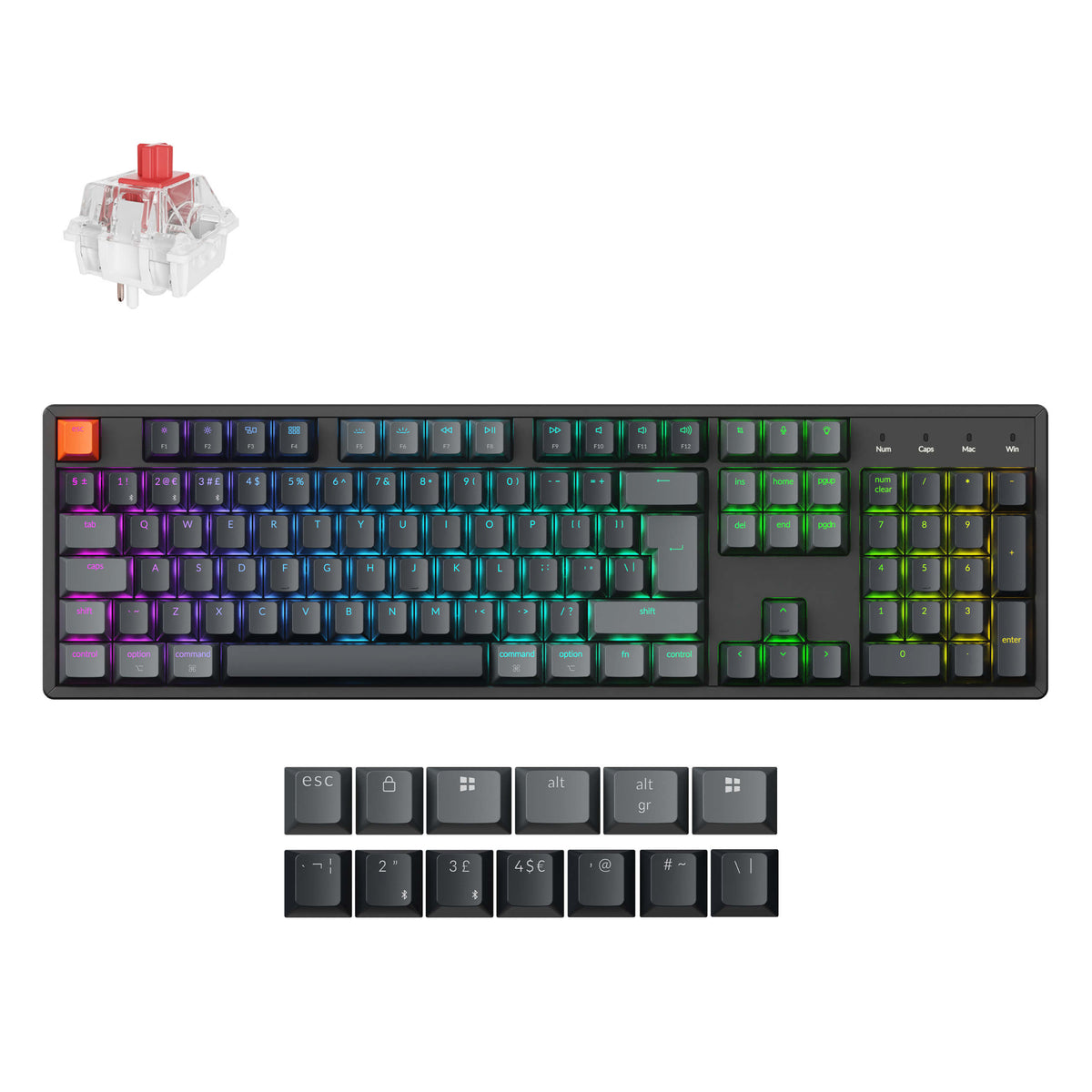 Keychron K10 QMK Wireless Mechanical Keyboard (ISO Layout) - Version 2 ...